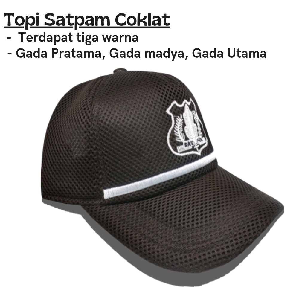 topi pet logo security satpam pdl pdh keamanan jaring mess terbaru ...