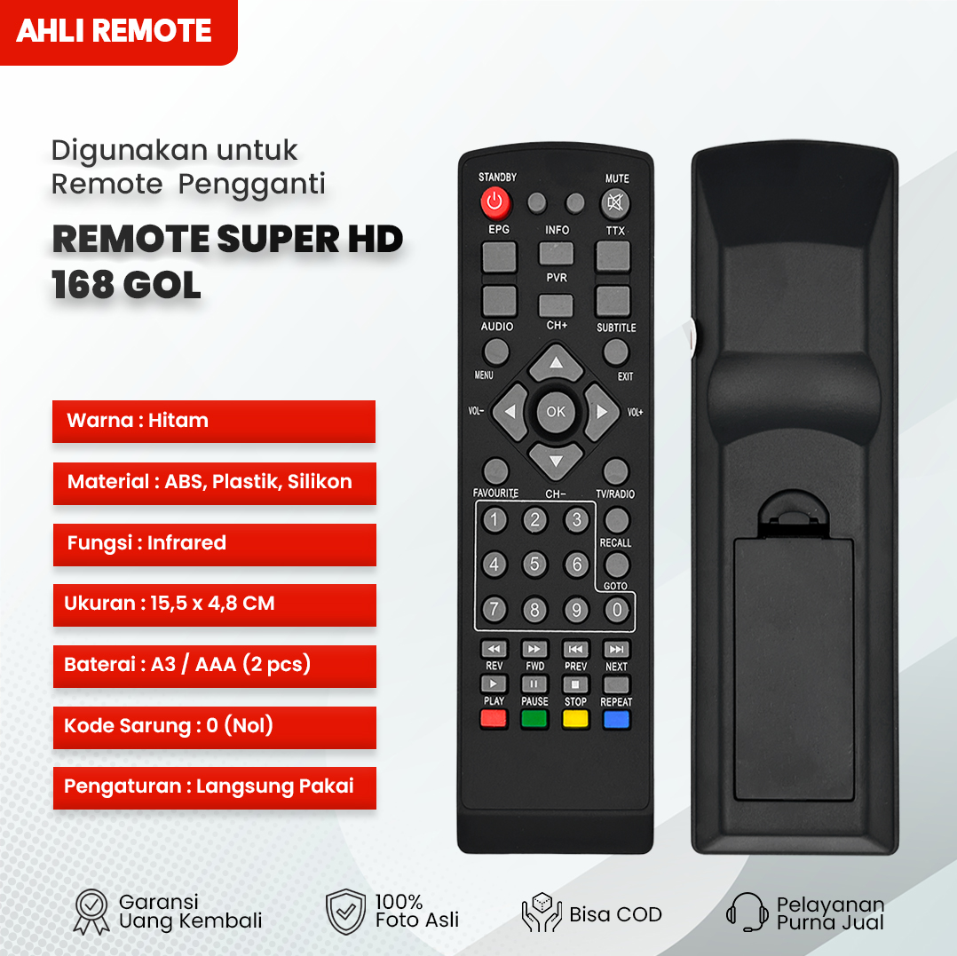 Remote STB Super HD 168 GOL DVB T2 (Gardiner Optus Lgsat) / Remot STB ...