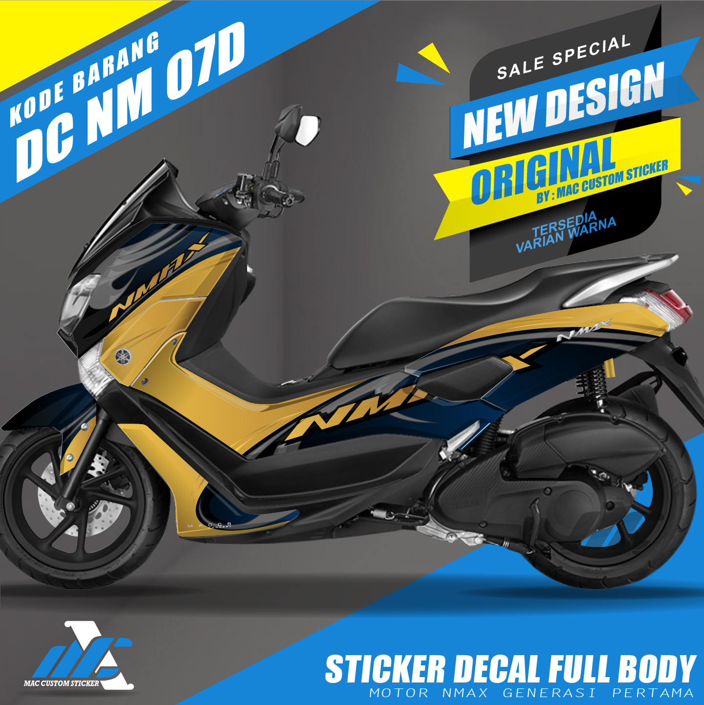 DC NM 07 - STICKER DECAL FULL BLOK NMAX - STIKER NMAX OLD FULL BODY ...