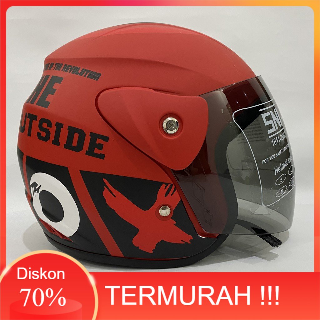 9.9 Helm Motor Evo Outside Merah Hitam Helem Helm Motor - Helm Motor ...