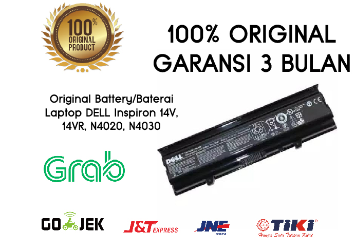 Original Battery/Baterai Laptop DELL Inspiron 14V, 14VR, N4020, N4030 ...