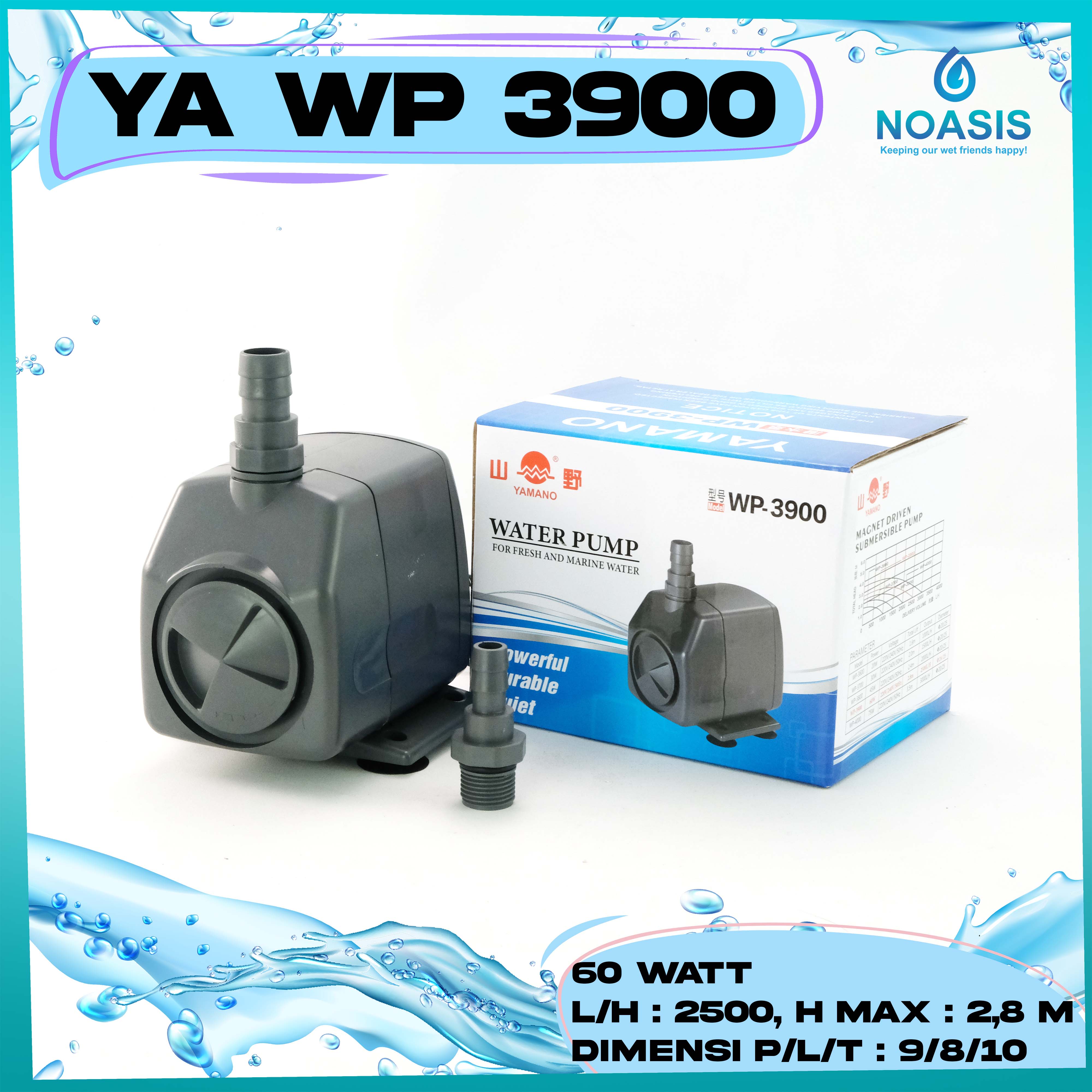 WATER PUMP YAMANO WP-3900 AIR TAWAR LAUT MESIN POMPA FILTER KOLAM IKAN ...