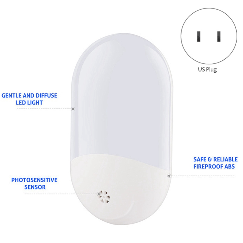 LED Night Light, Plug in Wall with Smart Dusk to Dawn Photocell Sensor ...