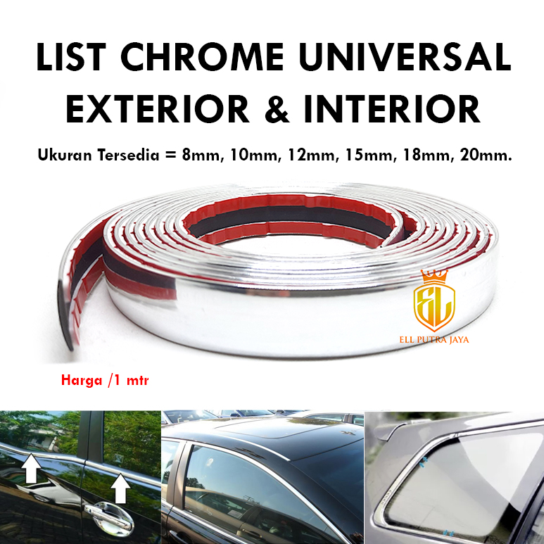 List Chrome Moulding Jendela Pintu Mobil Silver Universal | Lazada ...
