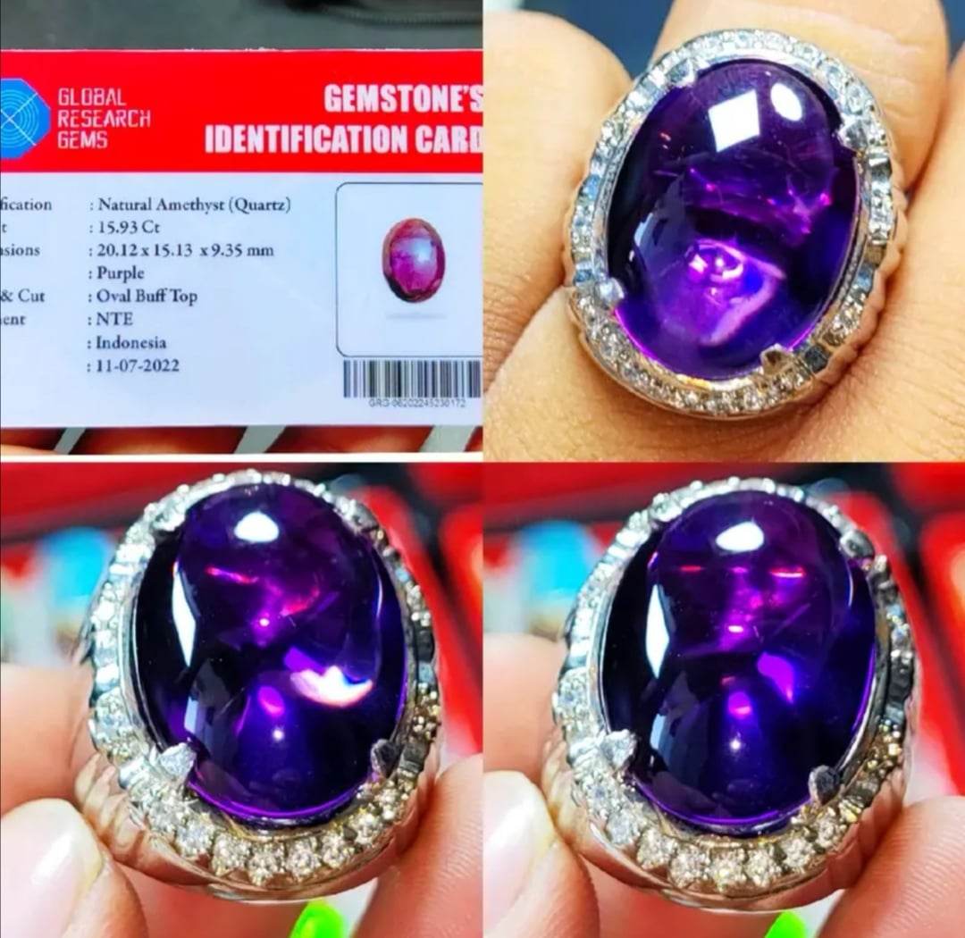 Batu Permata Natural Kecubung Bungur Indonesia Ntd Top Kristal Clean ...