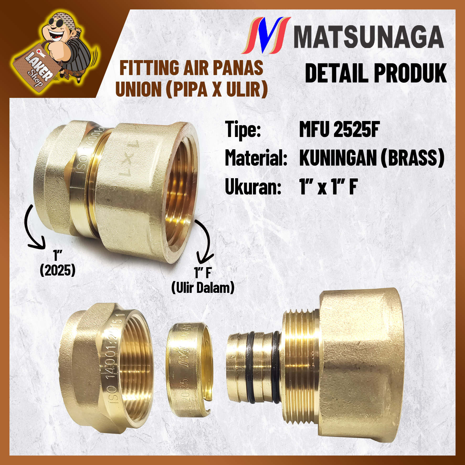 MATSUNAGA SAMBUNGAN UNION PIPA AIR PANAS KUNINGAN – PIPA X ULIR DALAM ...