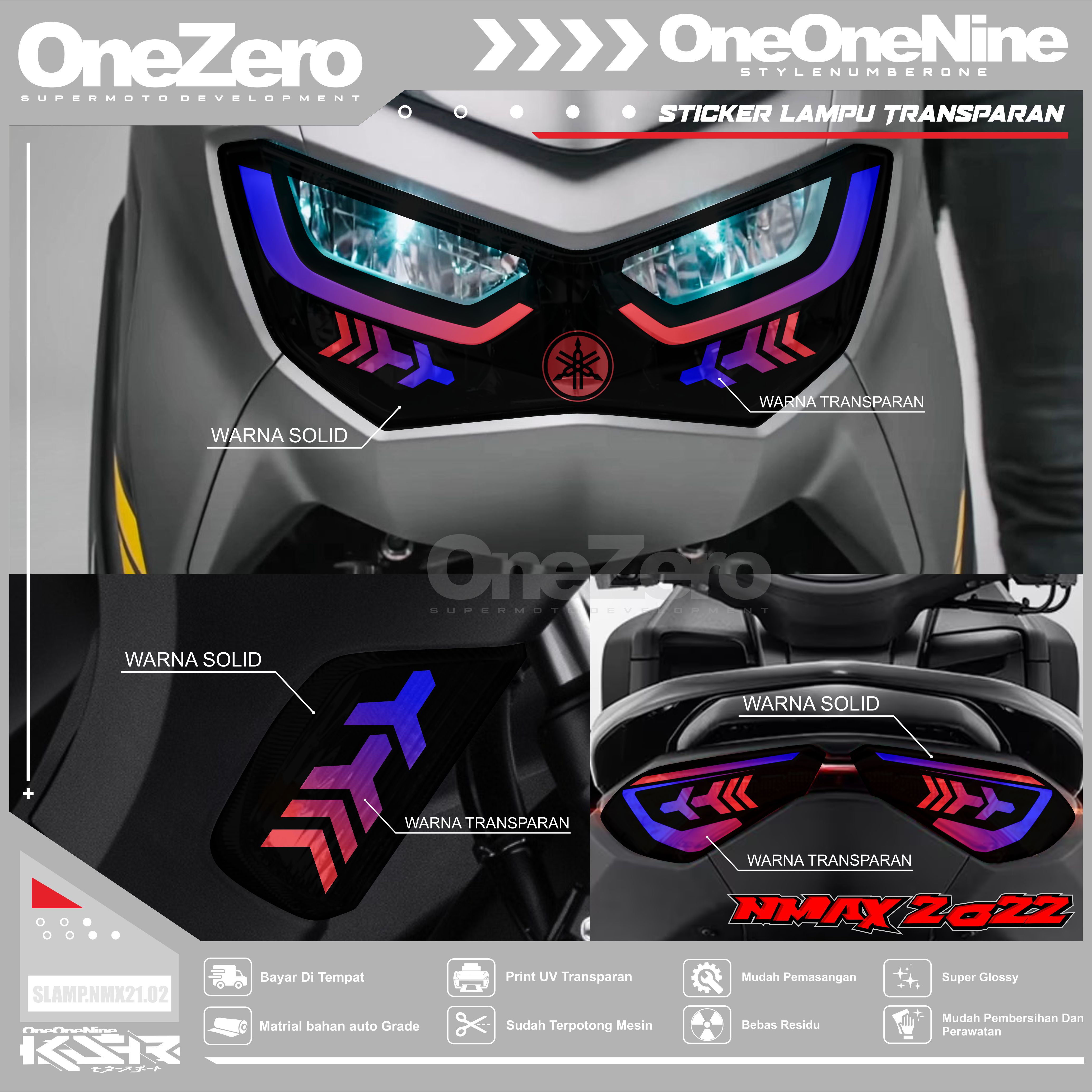 Stiker Lampu Nmax 2023 / Sticker Transparan Variasi Lampu Oneonenine ...