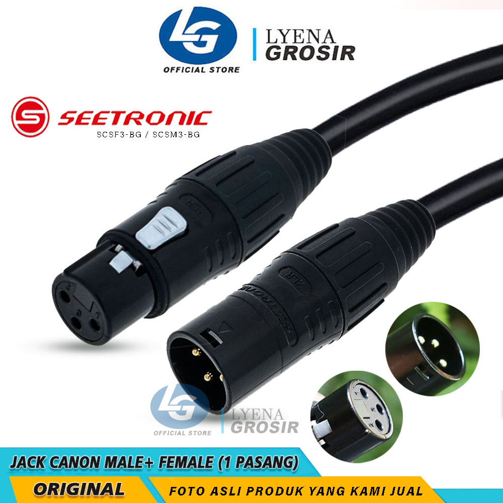 Jack Canon Xlr Seetronic Male Female SCSF3-BG / SCSM3-BG Sepasang | Lazada Indonesia