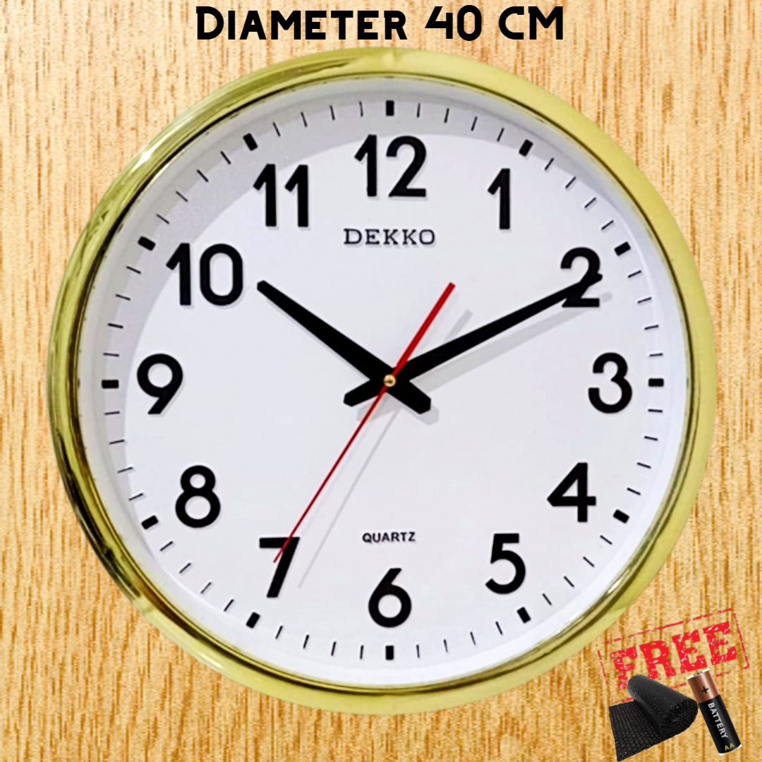 Jam Dinding Besar Jumbo 40cm Elegant Aesthetic Minimalis Putih Hitam ...