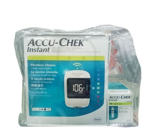 ACCU-CHEK INSTANT GLUCOSE METER + ACCU CHEK INSTANT STRIP BOX 50 PCS ...