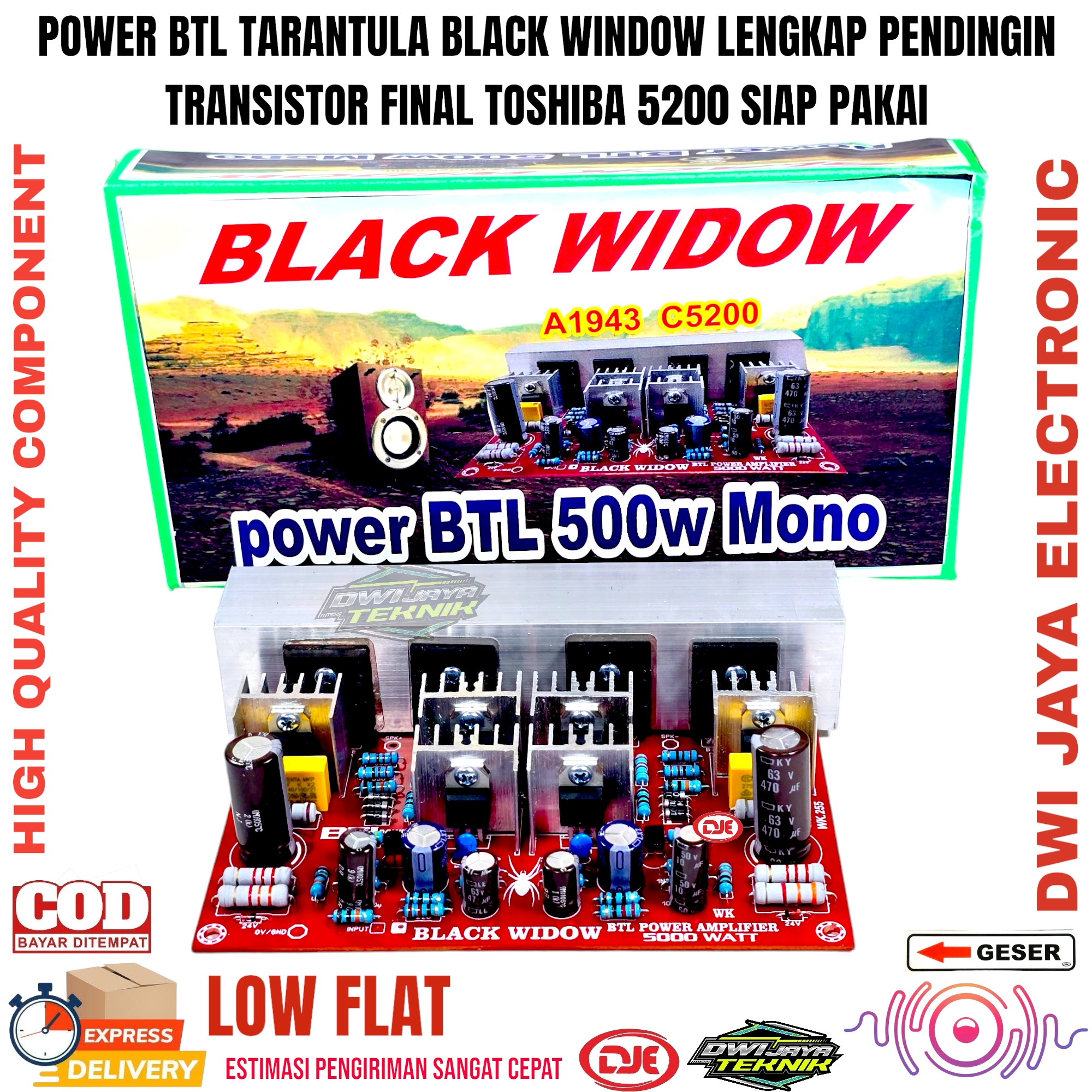 Power Amplifier BTL BLACK WINDOW LENGKAP PENDINGIN TRANSISTOR FINAL SIAP PAKAI | Lazada Indonesia