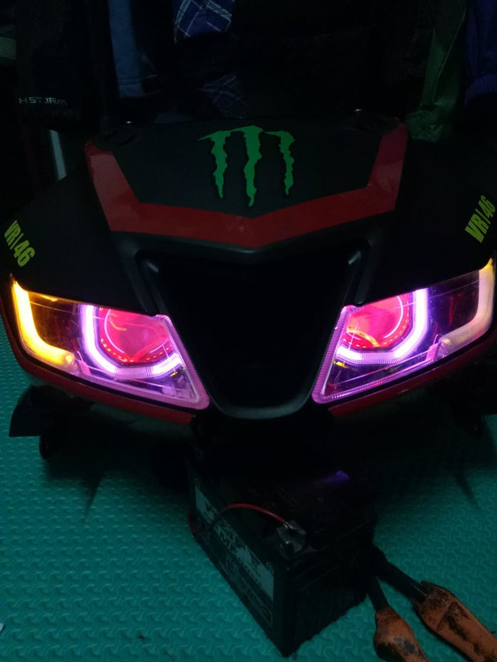 Hid Projie Projector Aes with Drl Plus Reflektor Yamaha R15 V3 VVA 1 ...