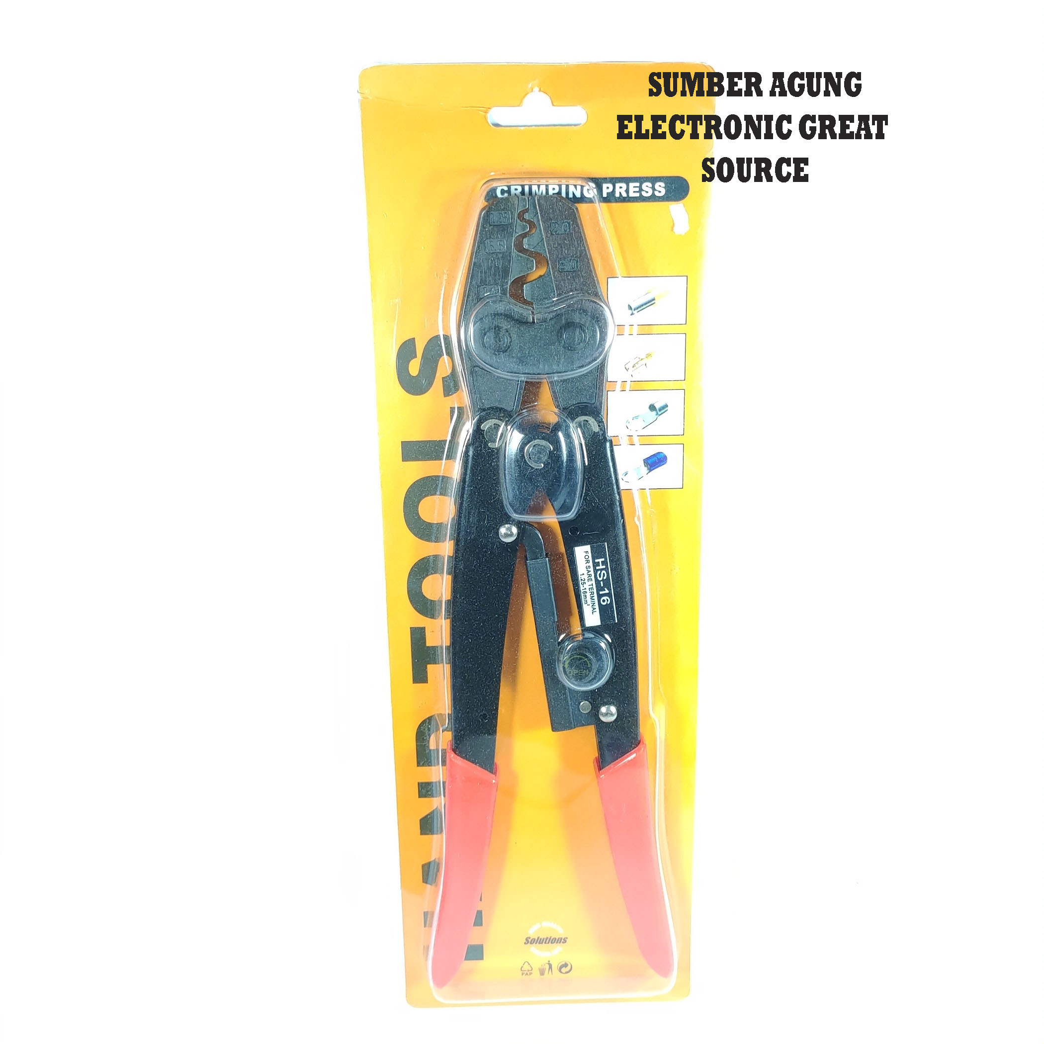 Tang Skun Crimping Press Hand Tool HS16 6mm Hingga 16mm Kecil Sedang ...