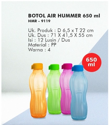 BOTOL HUMMER 650ML / botol plastik 650ml / botol minum viral unik ...