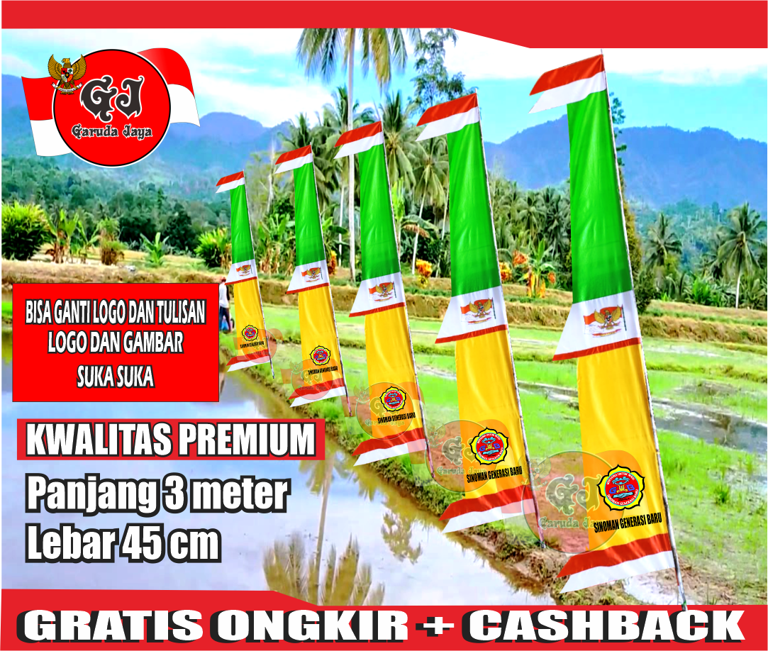 bendera umbul umbul custome nama dan logo | Lazada Indonesia