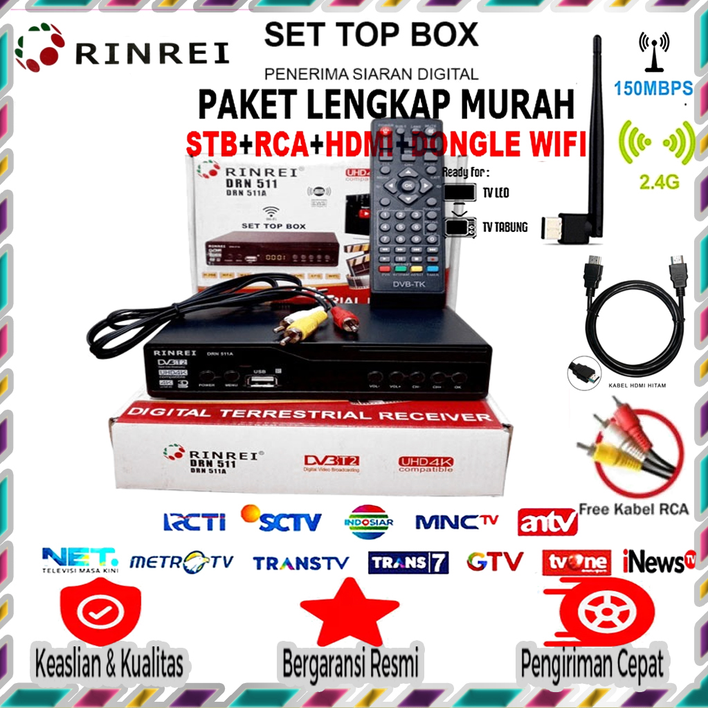 Set Top Box Digital Tv Receiver RINREI DRN-511 HDMI, RCA, dan RGB (Sebaiknya beli dan gunakan ...