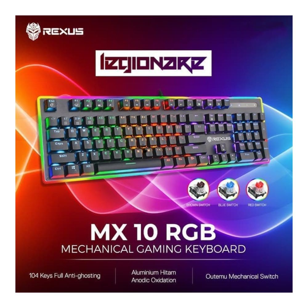Rexus Keyboard Gaming Mechanical Legionare MX10 RGB | Lazada Indonesia