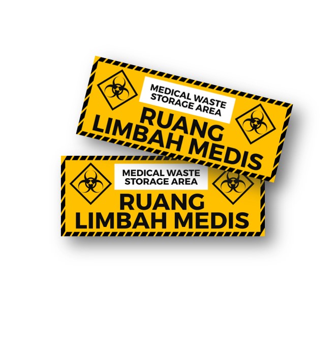 Stiker Sign Ruang Limbah Medis Storage Area Medical Waste warna Kuning ...
