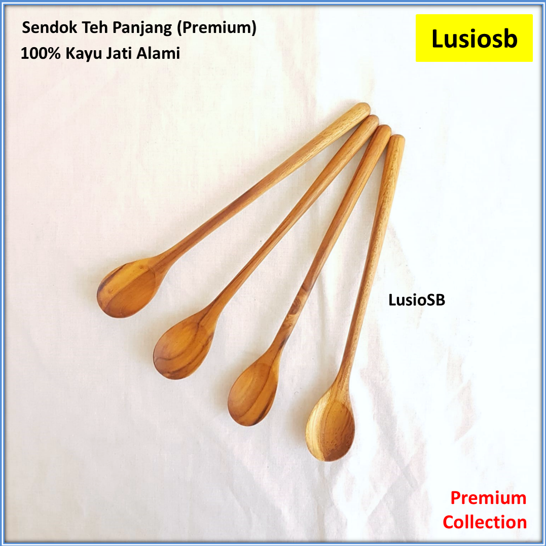 Sendok Teh Panjang Kayu Jati / Sendok Madu / Teaspoon / Sendok Kopi ...