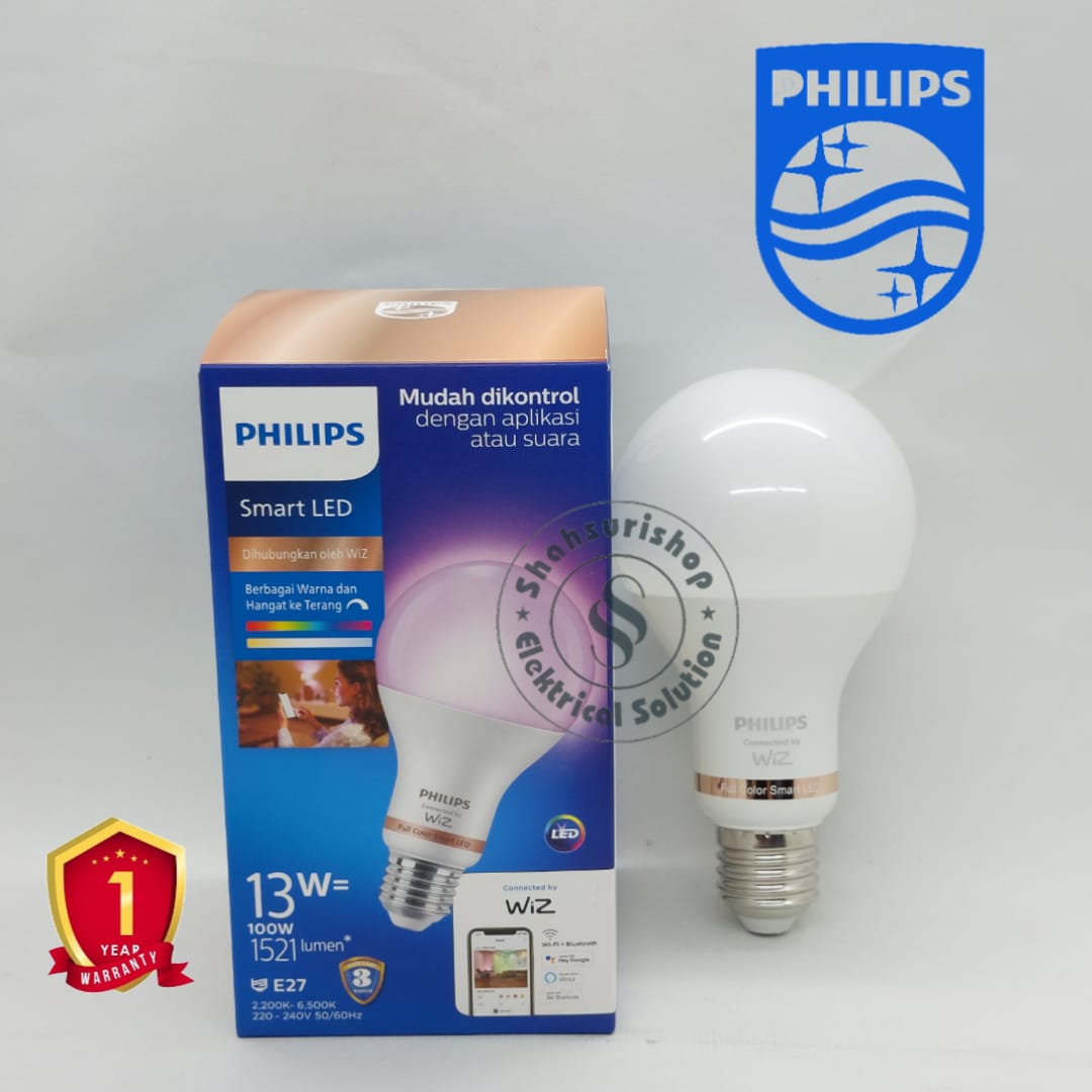 PHILIPS RGB LAMPU SMART WIFI RGB RED GREEN BLUE LED 13W WITH BLUETOOTH ...