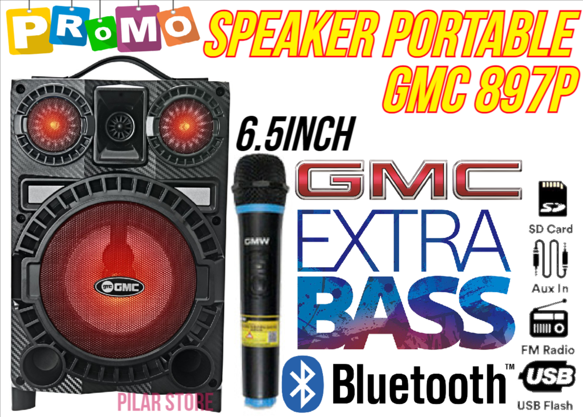 Speaker bluetooth GMC 897Q 6,5 inch free remote + mic karaoke // GMC ...