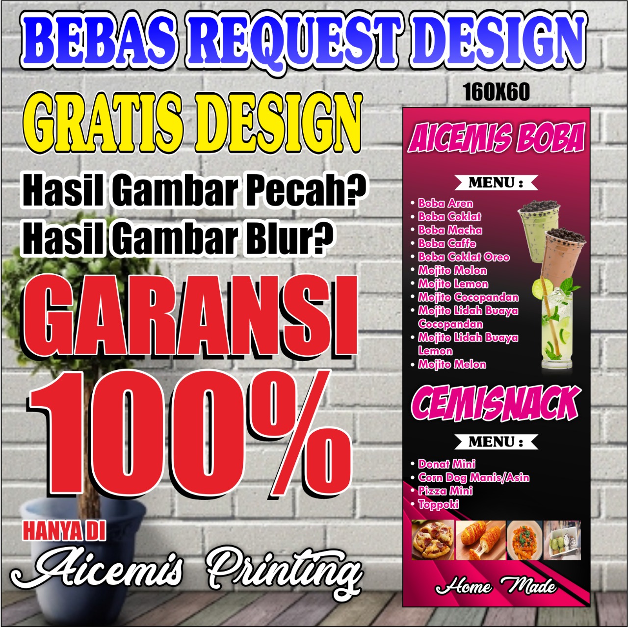 Spanduk Thai Tea / Banner Boba / Spanduk Mocktail / Spanduk Minuman ...