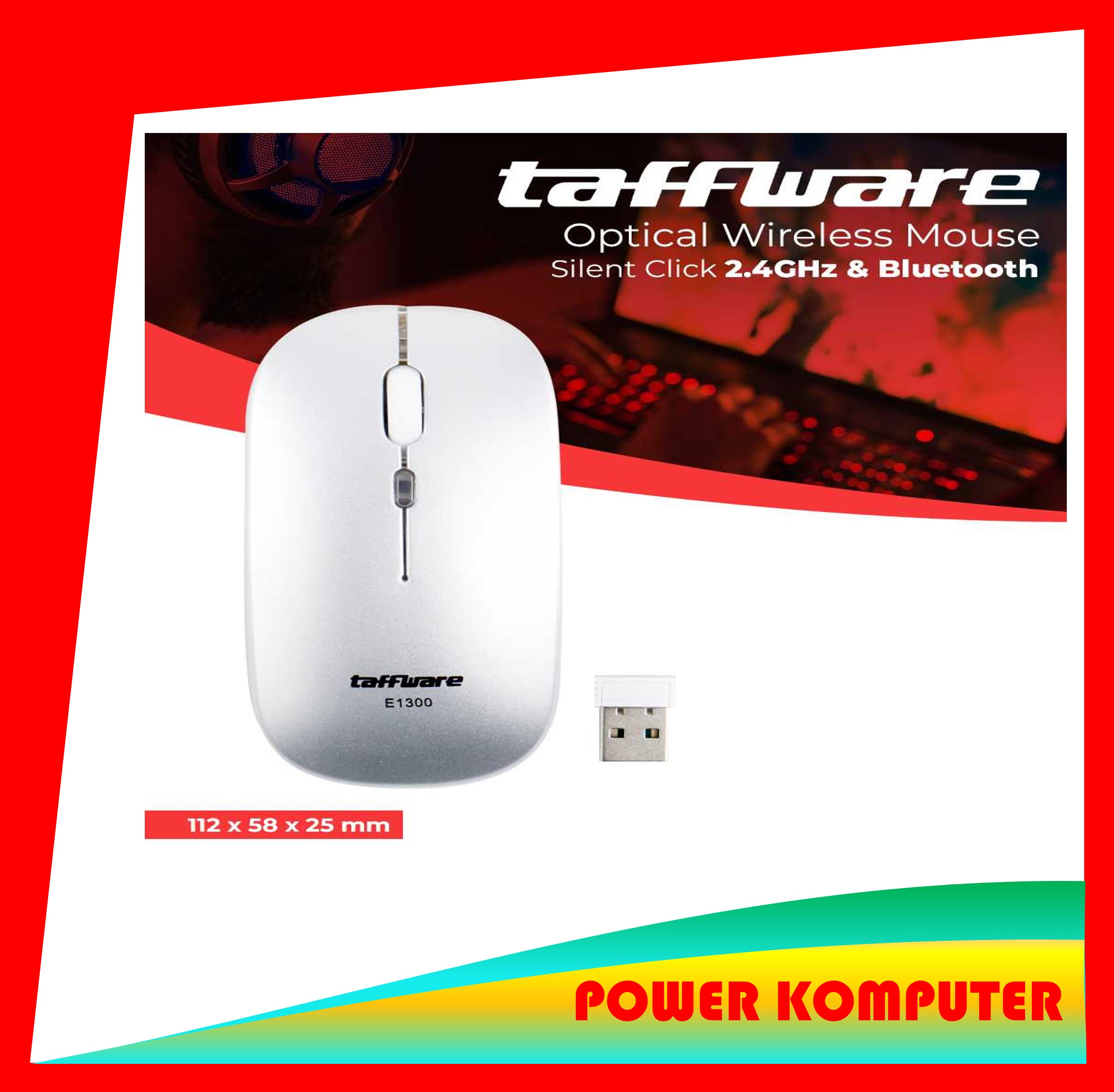 Taffware E1300 Mouse Bluetooth & Wireless 2.4G Mouse Silent Click ...