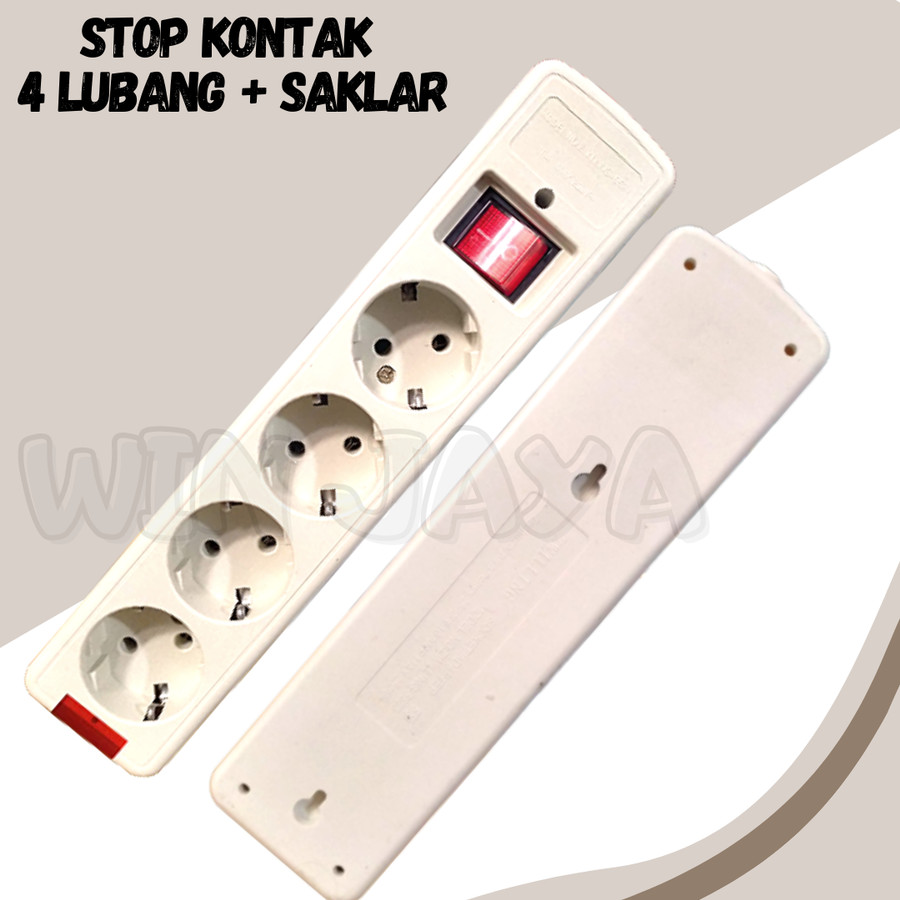 STOP KONTAK SAKLAR NON CP 4 LUBANG COLOKAN LISTRIK 4 LUBANG ON OFF ...