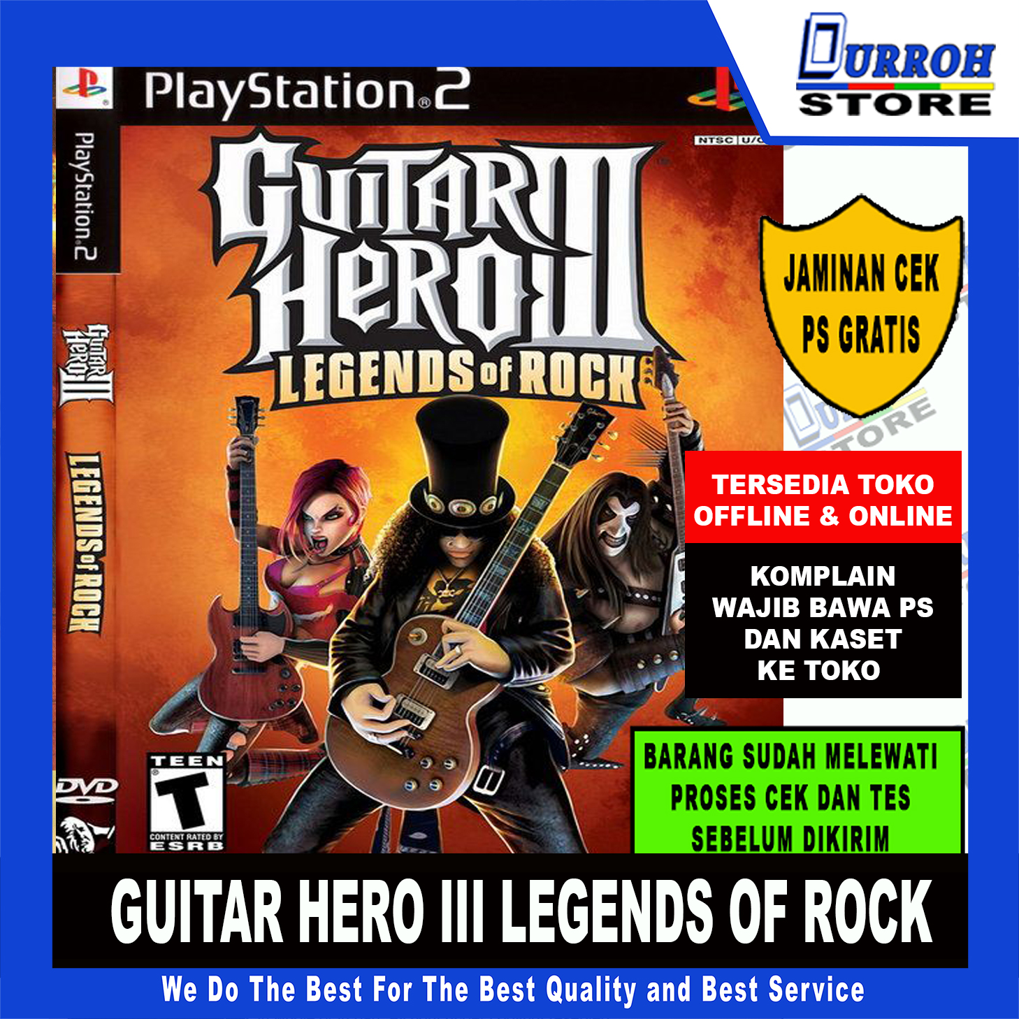 KASET DVD GAME PS2 GUITAR HERO III LEGENDS OF ROCK | Lazada Indonesia