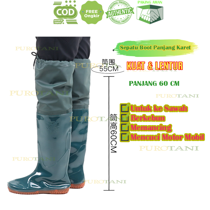 Sepatu Boot Sawah Panjang boots sepaha sepatu petani mancing proyek ...