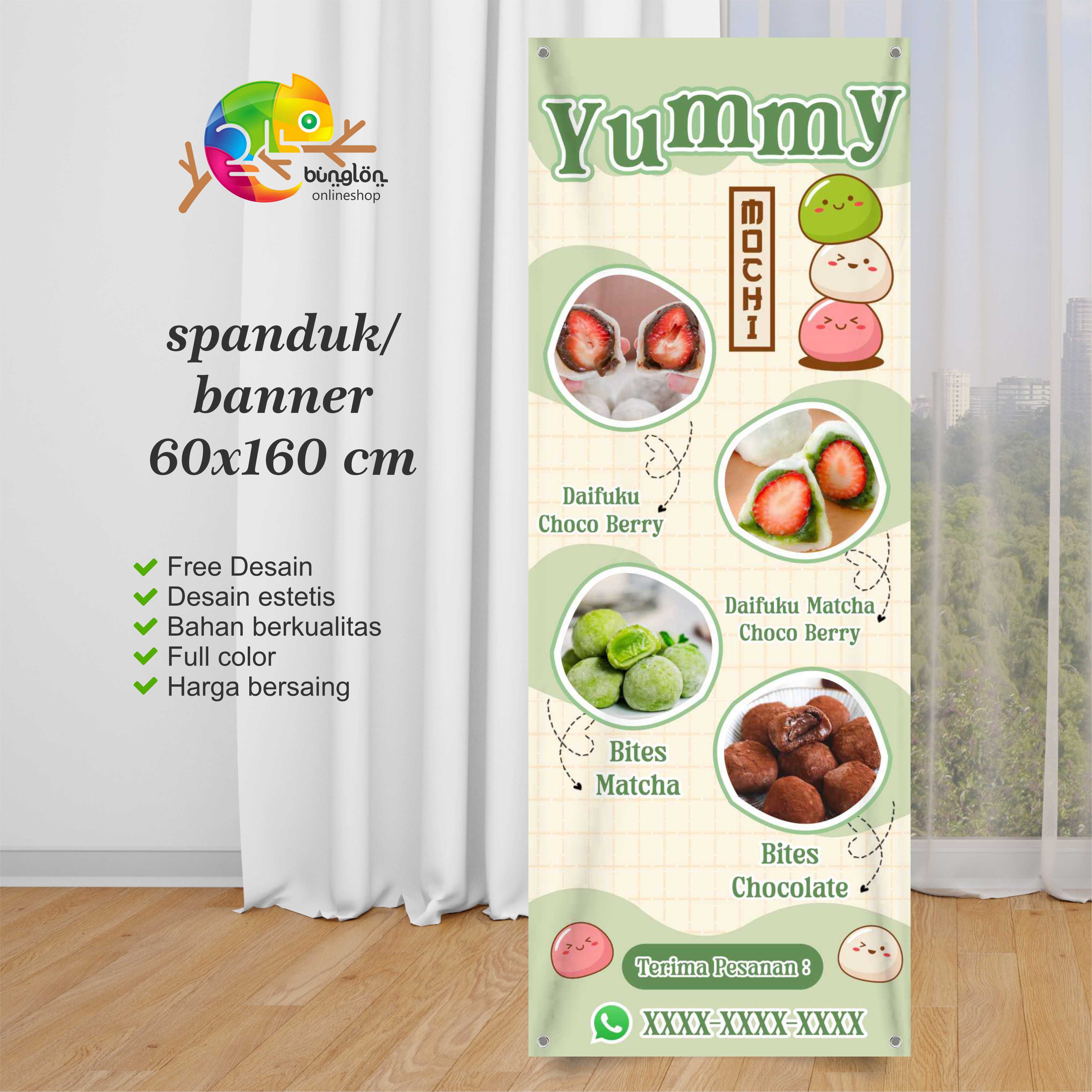 Spanduk Banner 60x160 Mochi Daifuku Custom Desain | Lazada Indonesia