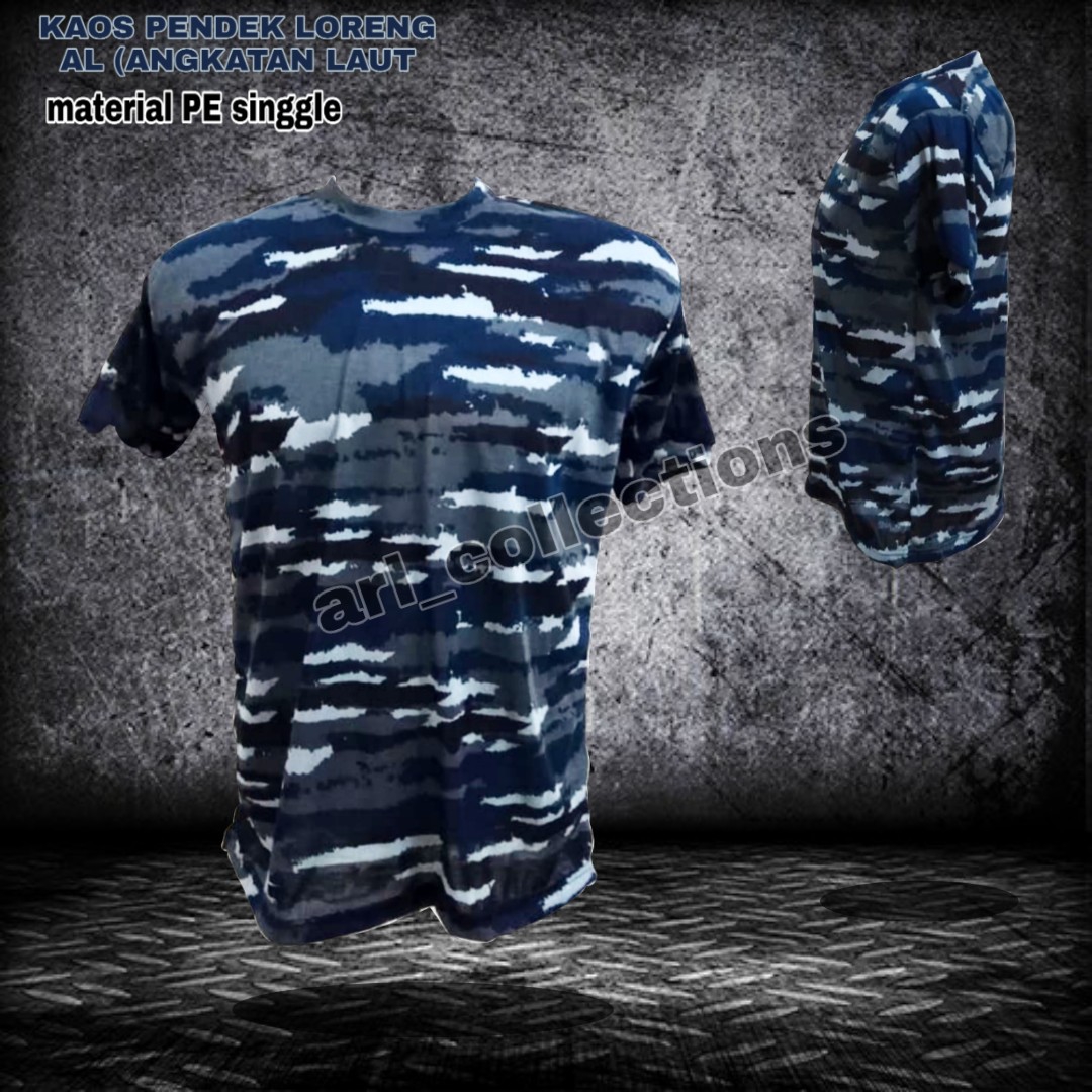 Kaos pendek loreng AL ( angkatan laut )/kaos loreng KRI/kaos oblong ...
