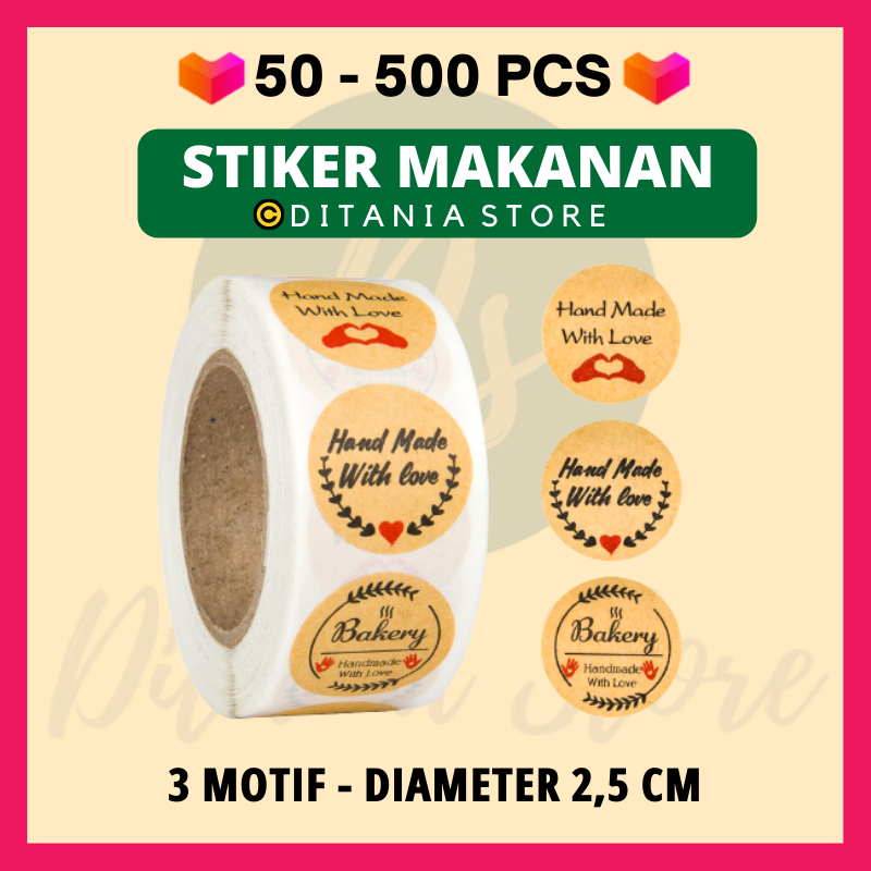 Stiker Makanan Box Kue Kering Label Jualan Roti Snack Toples Handmade ...