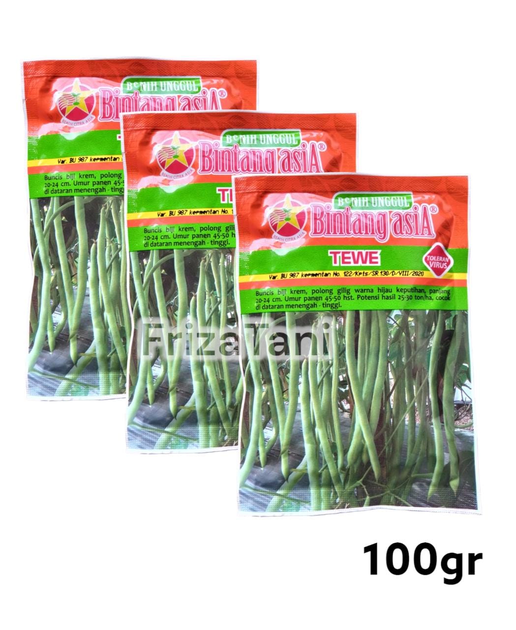Benih Buncis Biji Krem TEWE isi 100Gr Bibit Buncis Produk BINTANG ASIA ...