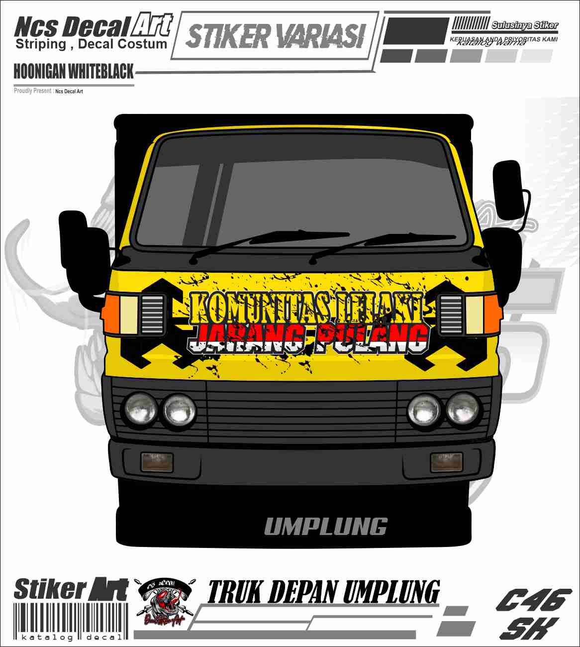 Stiker Depan Truk Sticker Kabin Truk Umplung/Ragasa/Canter Sticker ...