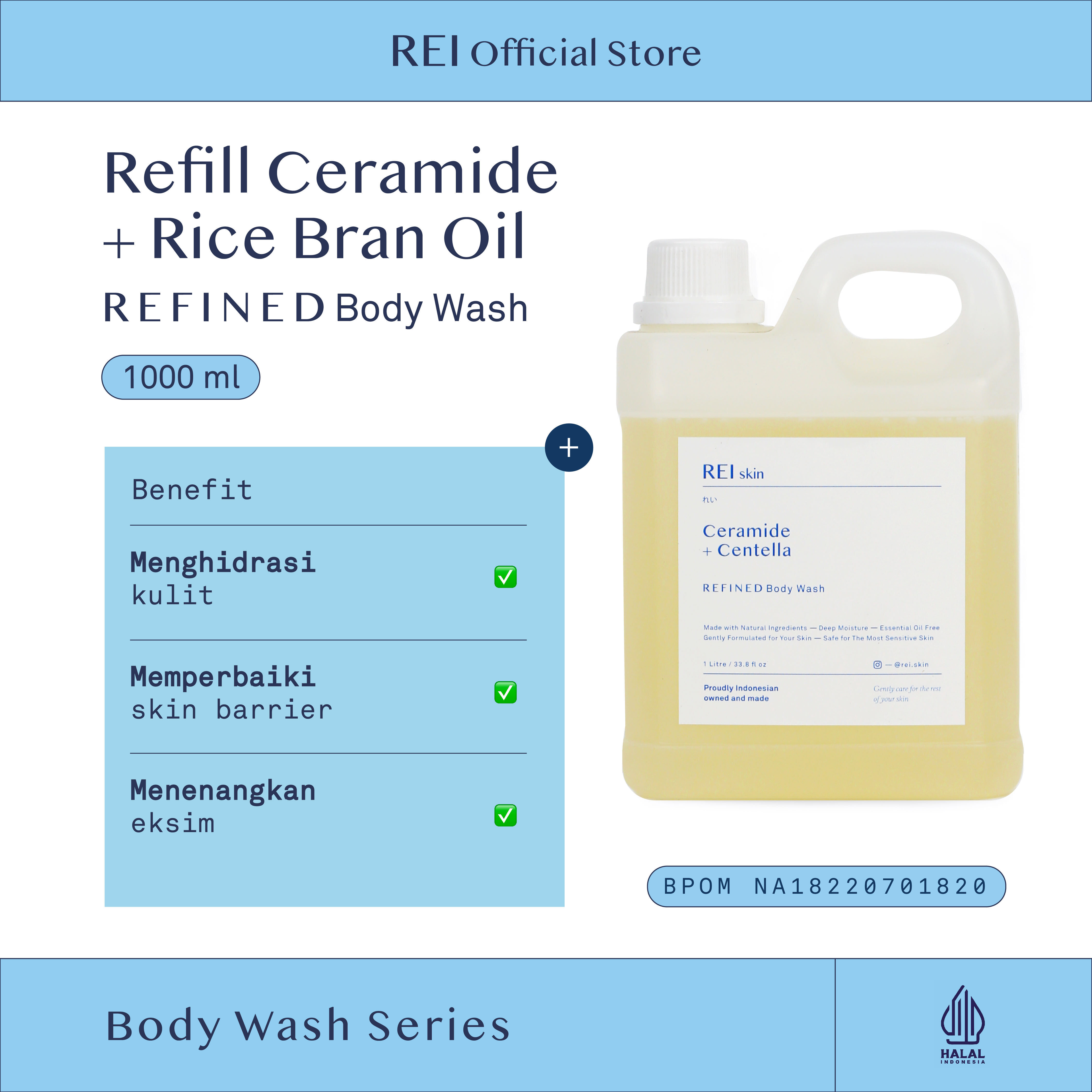 Refill REI Skin Ceramide + Centella Refined Body Wash 1,000ml | Lazada ...