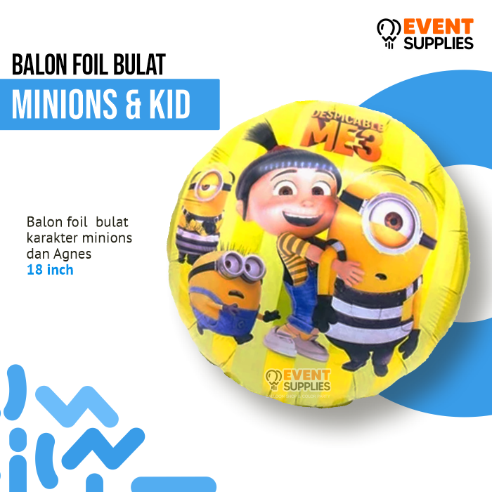 Balon Foil Karakter Minion Kartun Anak Minions One Eye Minion Kids ...