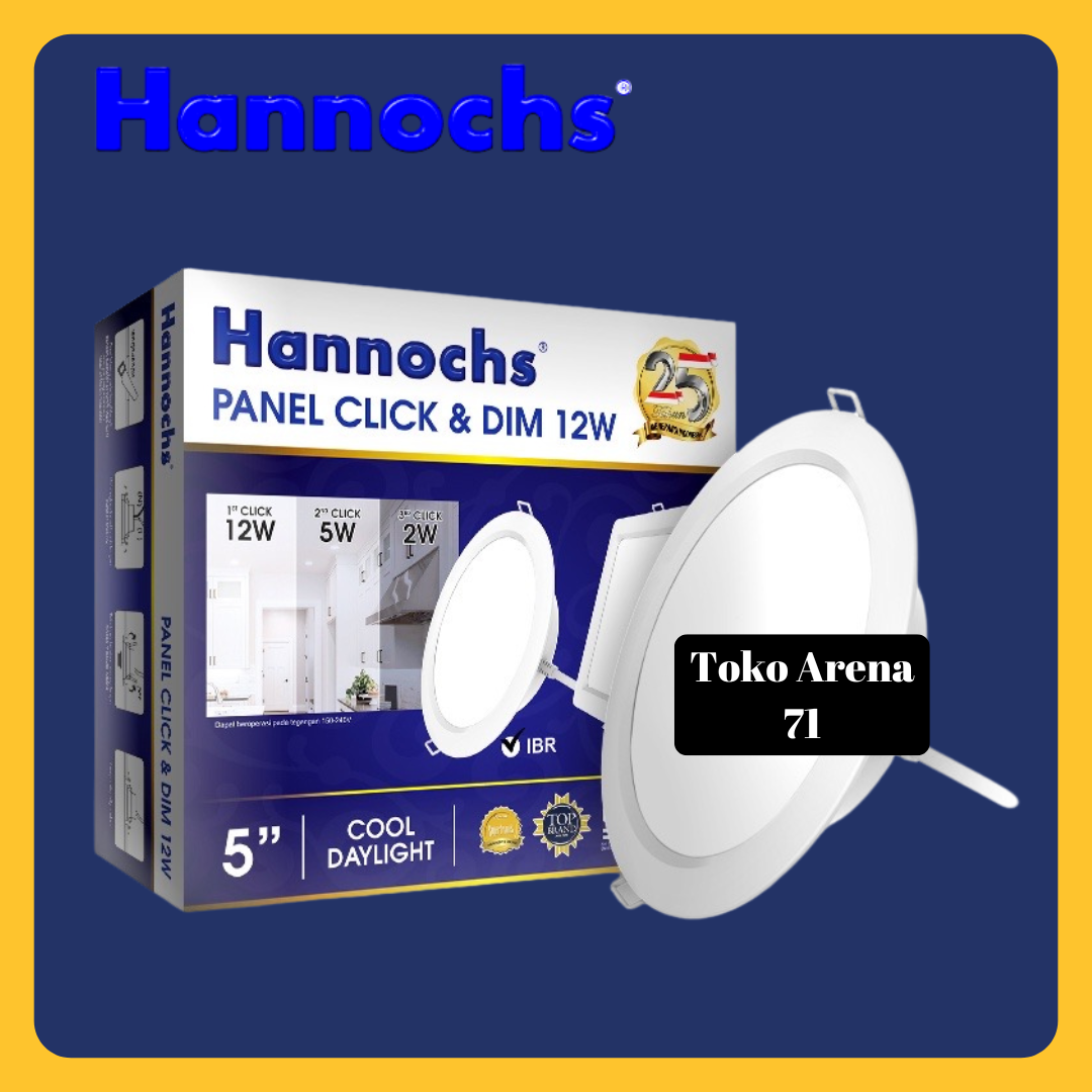 Lampu Hannochs Downlight LED Panel Click & Dim 12W 12WATT IBR IBS KOTAK ...