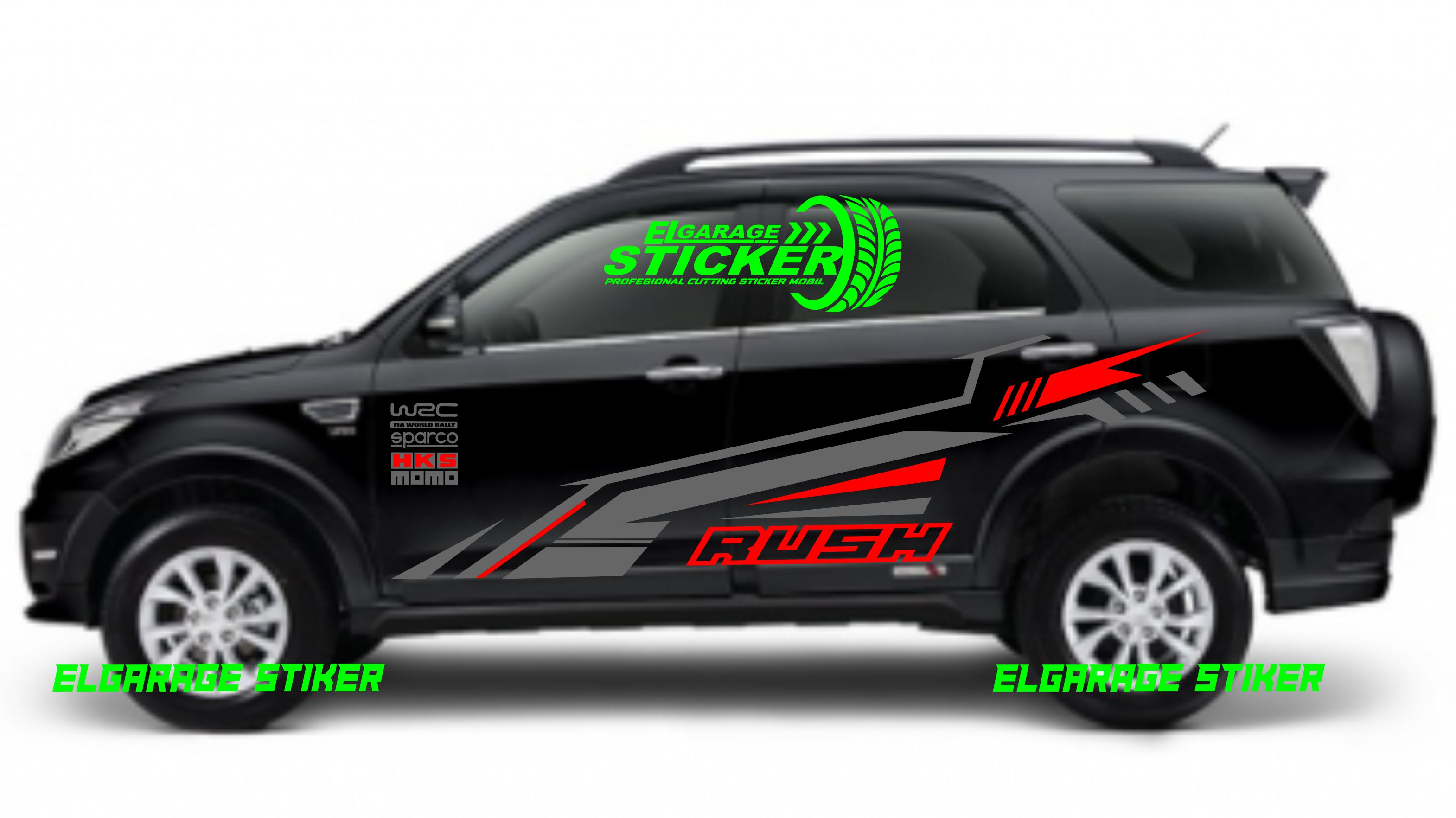 Stiker mobil toyota rush cutting stiker variasi body mobil rush stiker ...