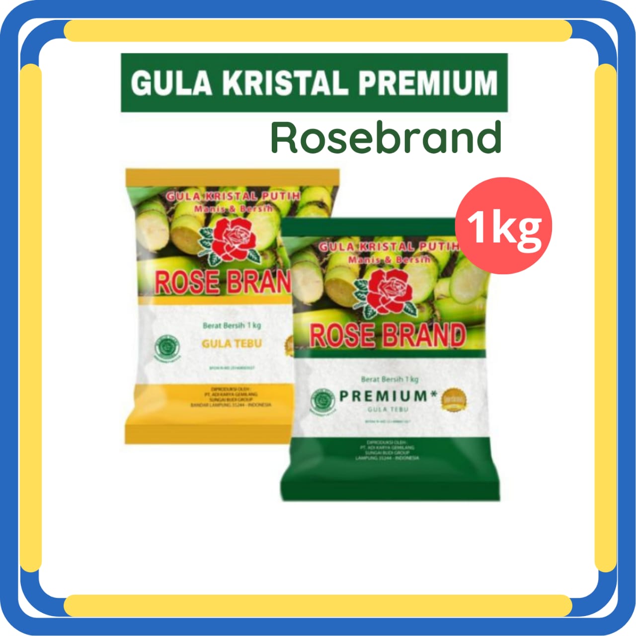 Gula Rose brand Kuning / Hijau Gula Pasir Kristal 1kg | Lazada Indonesia