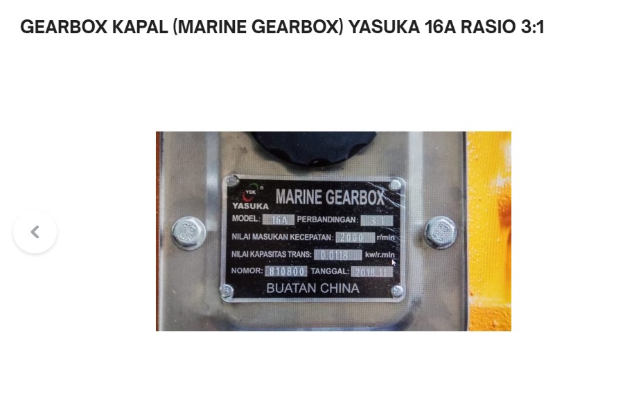 GEARBOX KAPAL (MARINE GEARBOX) YASUKA 16A | Lazada Indonesia