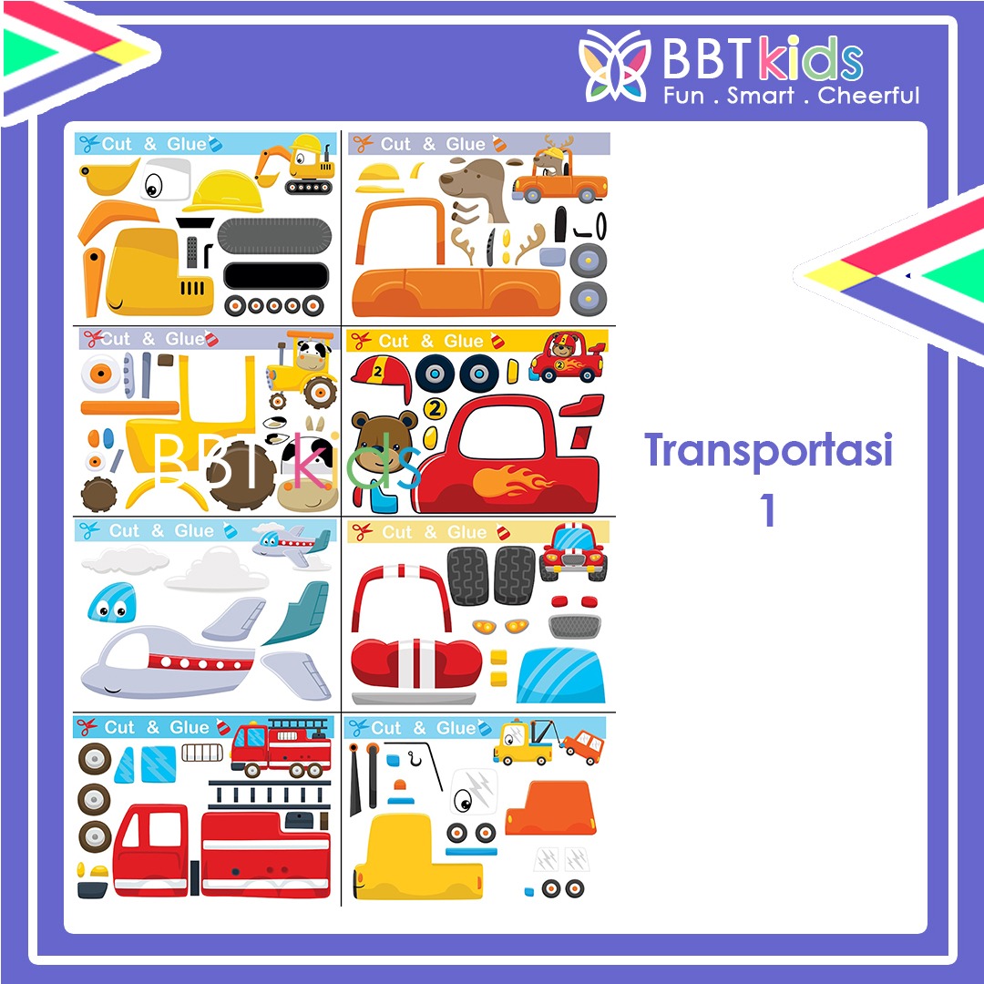 MENGGUNTING DAN MENEMPEL 4-7 TAHUN CUT AND GLUE WORKSHEET SENSORY PLAY ...