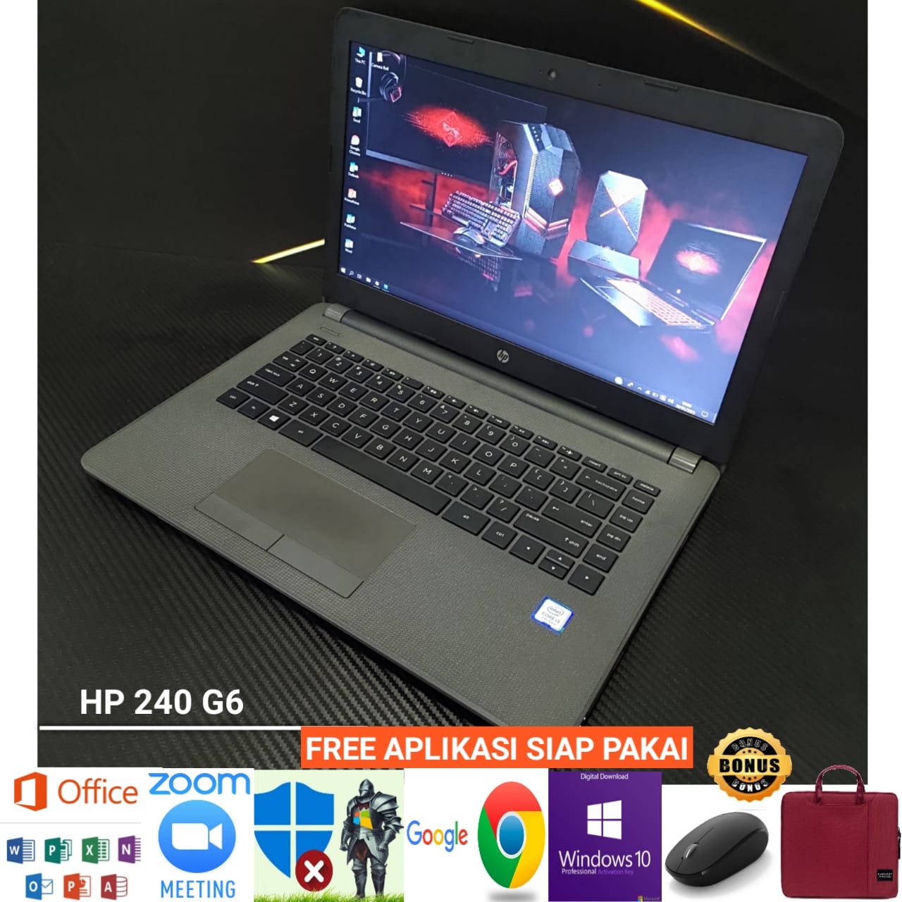 Laptop Hp 240 G6 Core i3 Ram 4GB HDD 500GB - Windows 10 | Lazada Indonesia