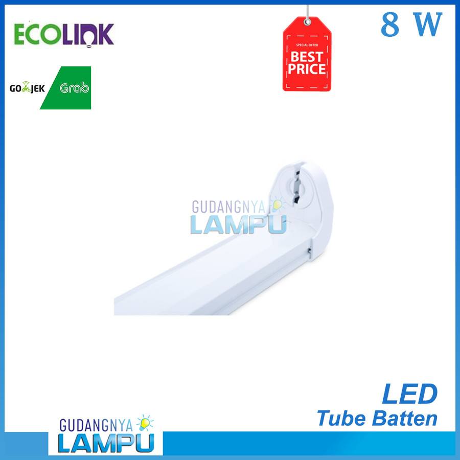 Rumah Lampu LED Tube Ecolink T8 Bare Batten 600mm - Kap Housing 60cm ...