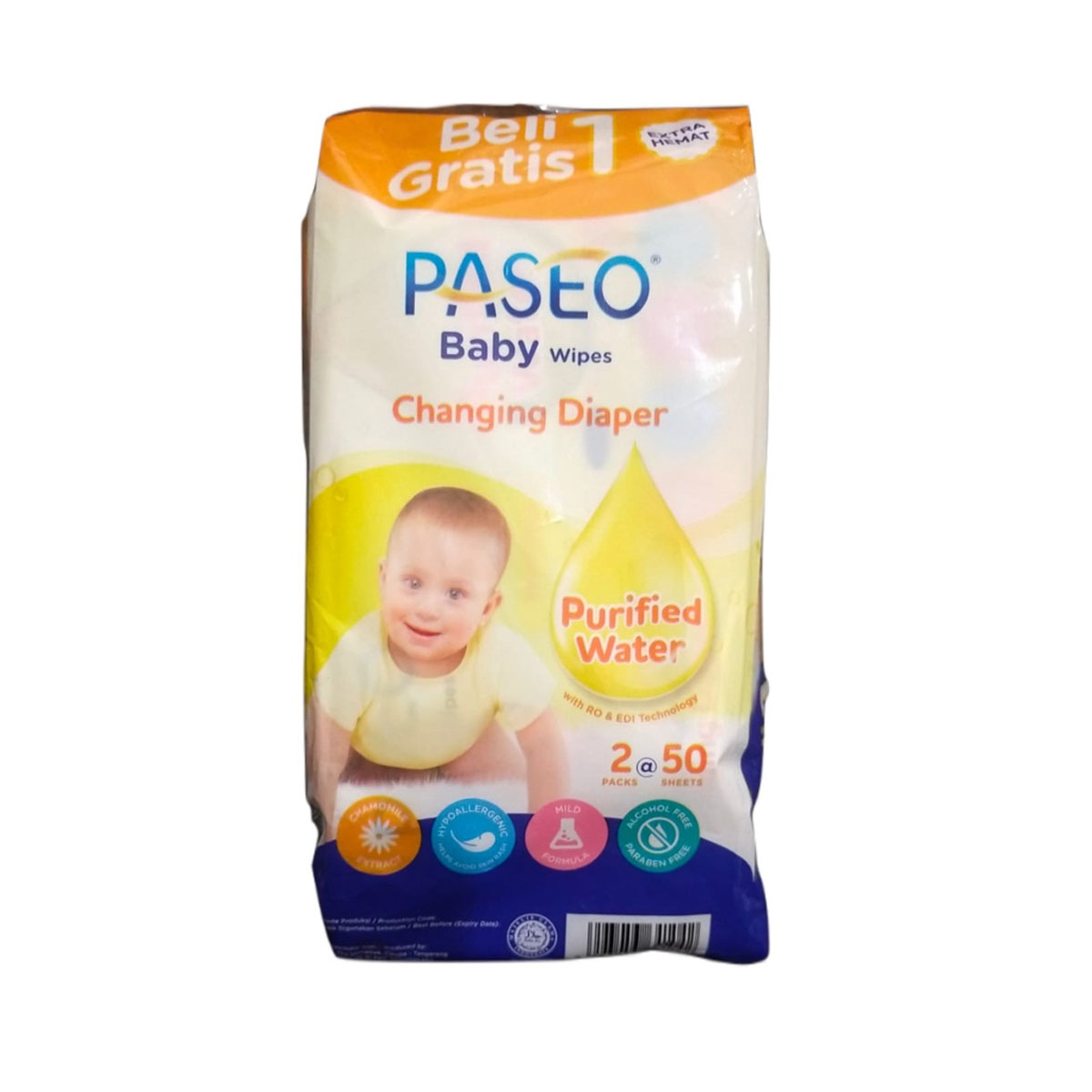 Paseo Baby Wipes Changing Diaper Tissue Tisu Basah 50 Sheets Jojoba ...