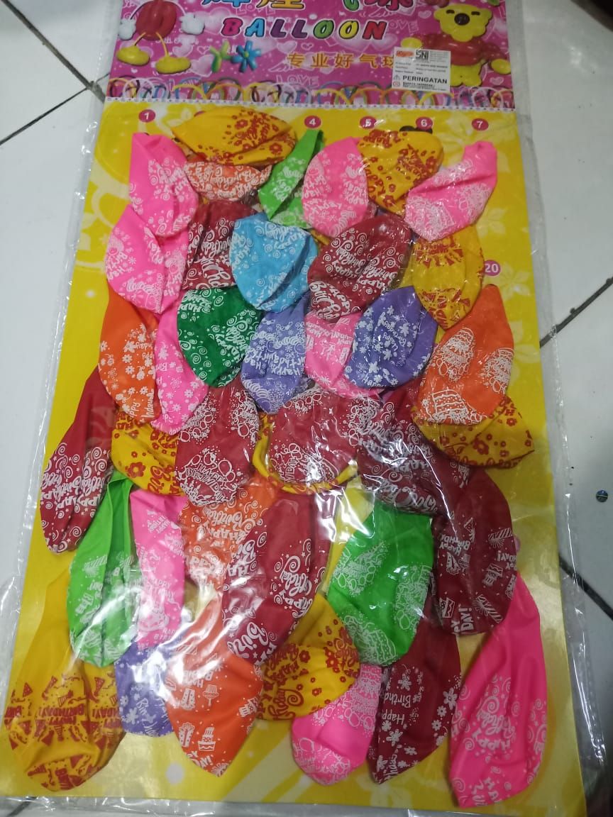 balon motif/balon layar balon ultah isi 40 pcs 12 inch lembaran ...