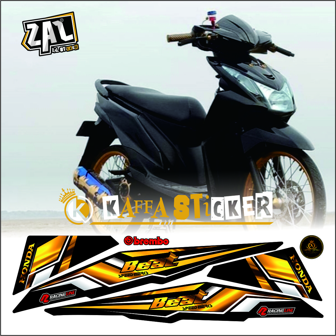 Striping Beat Fi 2013 2014 2015 Variasi Sticker Motor Stiker Skotlet ...