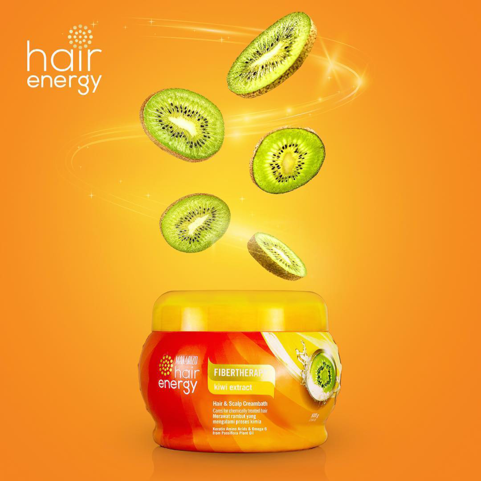 (POT) MAKARIZO Hair Energy FiberTherapy 500gr Olive Extract / Hair And ...