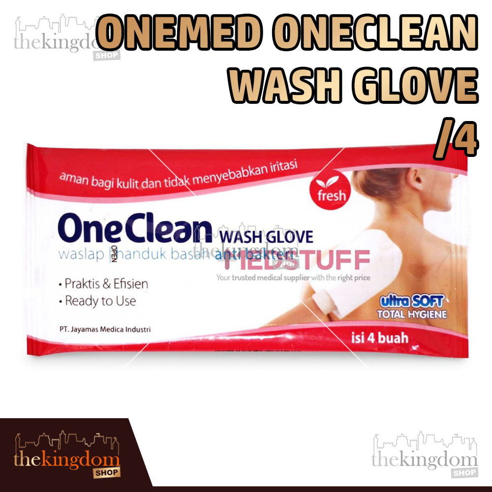 OneMed OneClean Wash Glove /4 One Med One Clean Waslap Basah Lap Badan ...