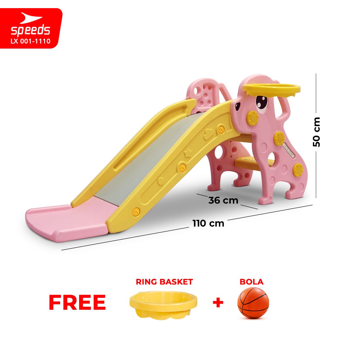 SPEEDS Perosotan Anak Mainan Seluncuran + Basket Mini Anak Playground ...